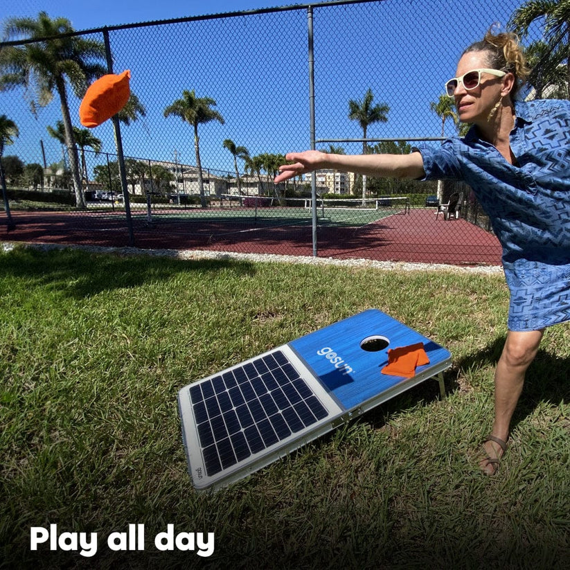 Solar Cornhole Game with LED Lights | GoSun